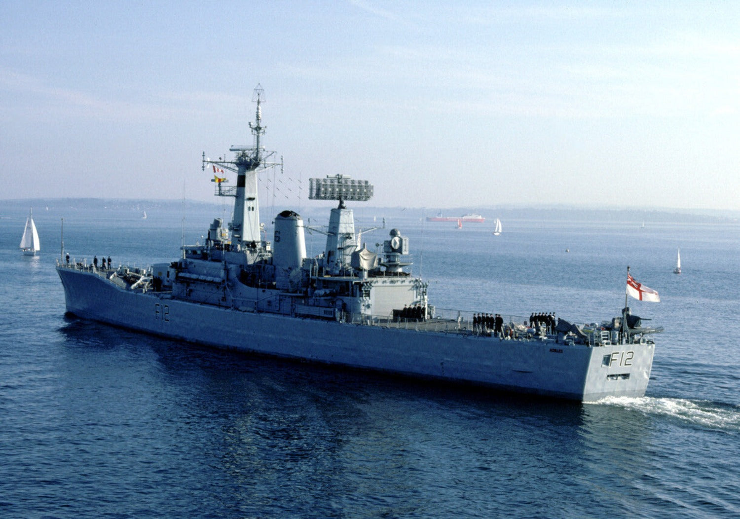 HMS Achilles (F12) Photo Print - Leaving Harbour - Royal Navy Leander ...