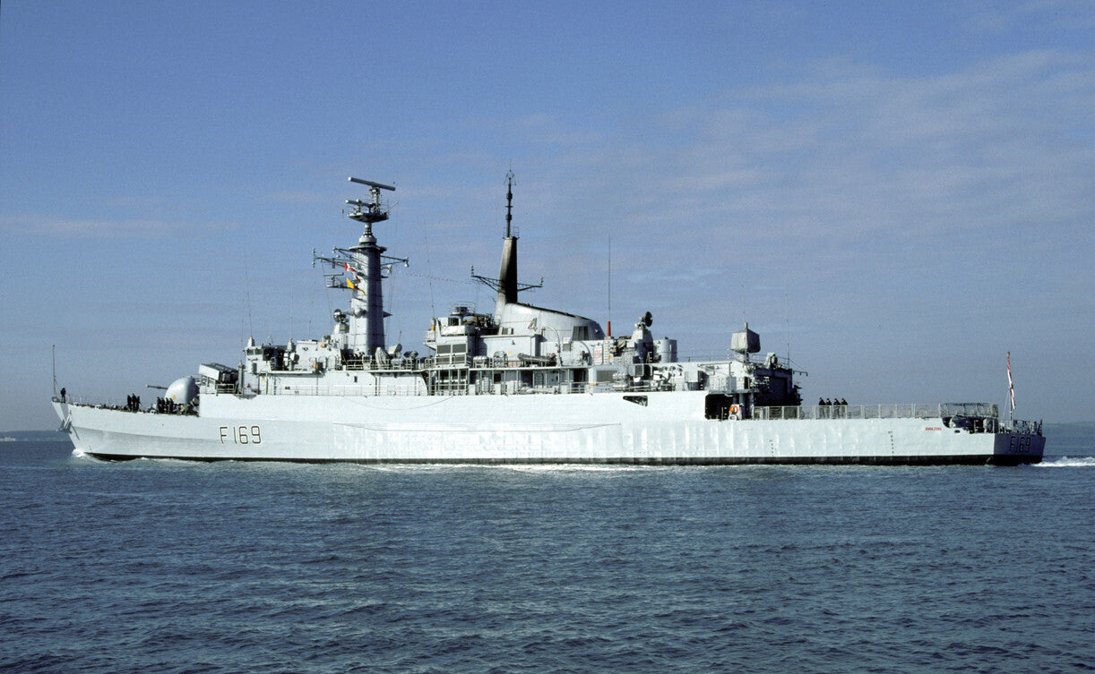 HMS Amazon (F169) Photo Print - Leaving Harbour - Royal Navy Type 21 F ...