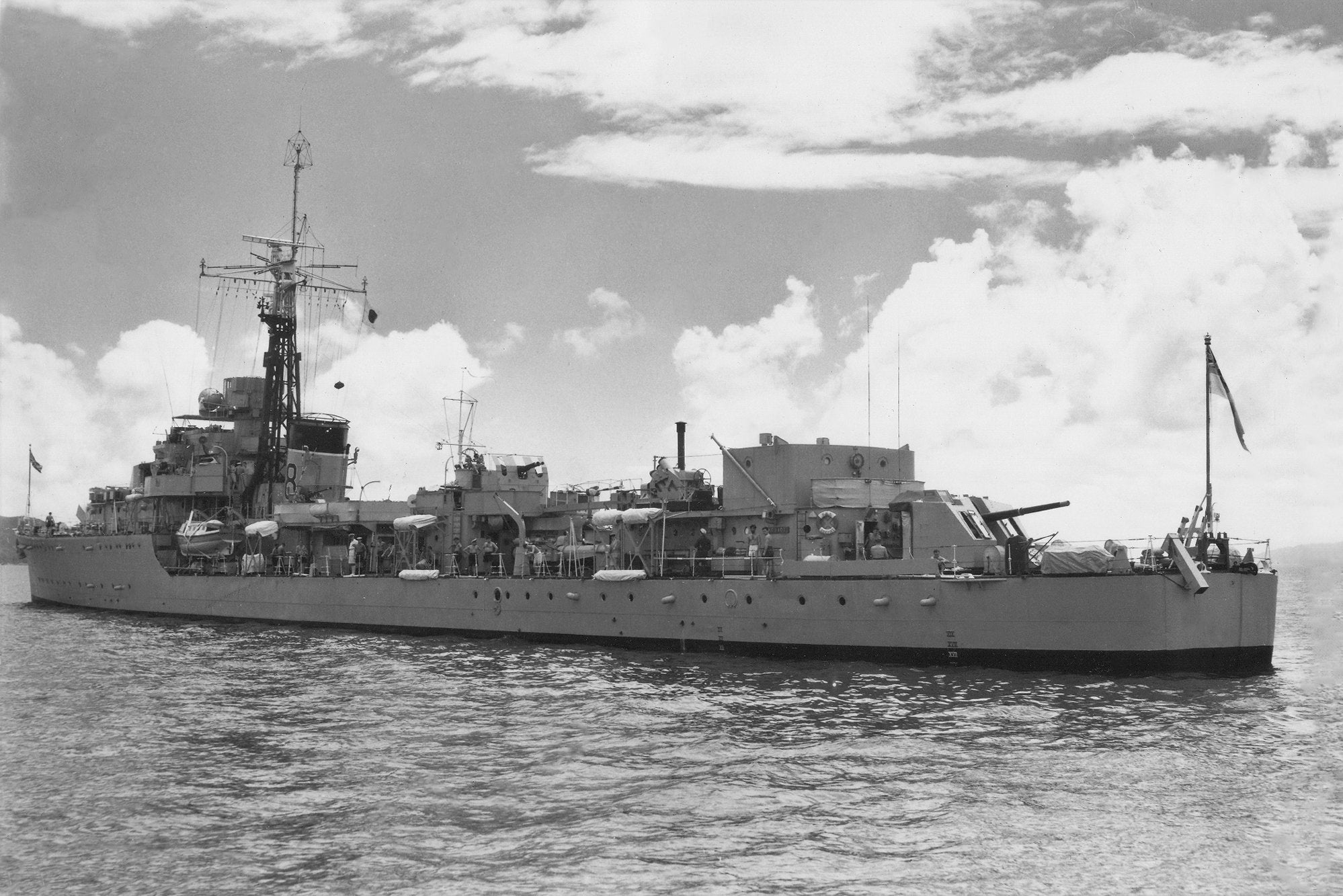 HMS Cheviot (R90) (D90) Royal Navy C Class Destroyer Port Side View Ph ...