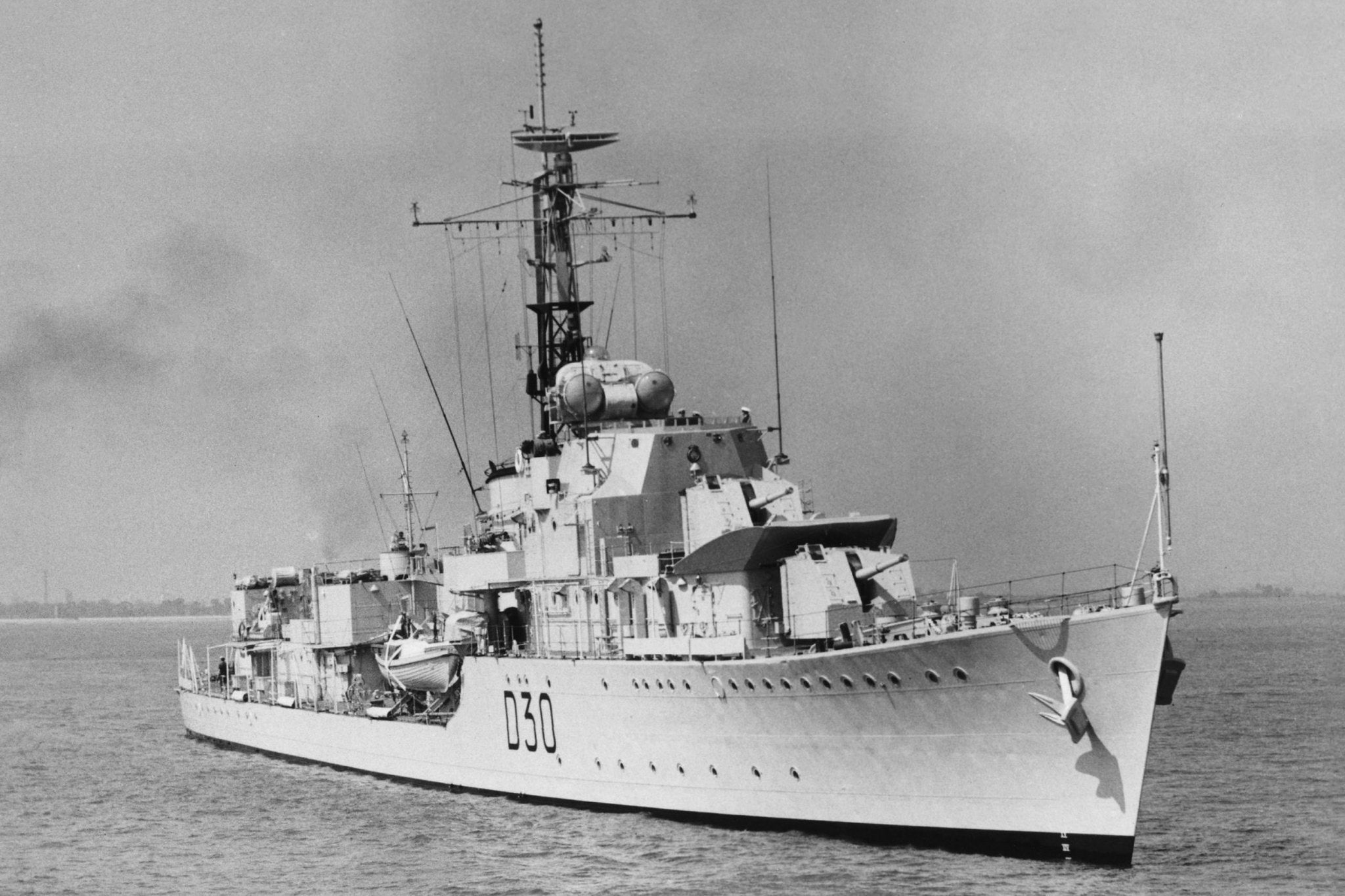 HMS Carron (D30) Photo Print - Starboard Bow View - Royal Navy C Class ...