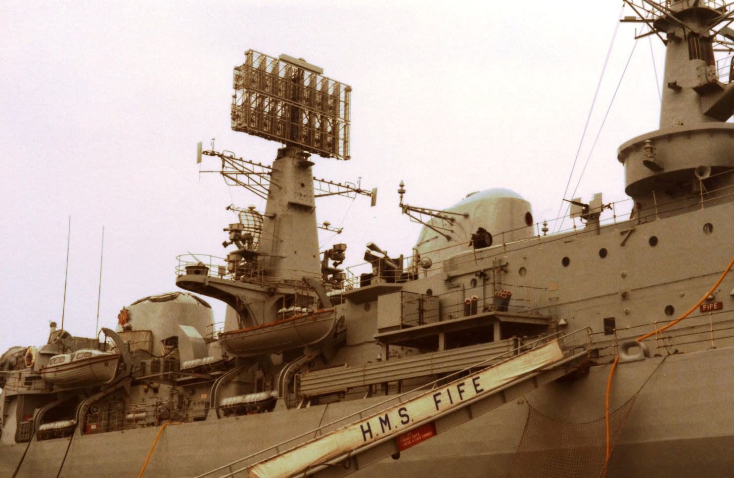 HMS Fife (D20) - Gangway - Royal Navy County Class Destroyer Photo ...