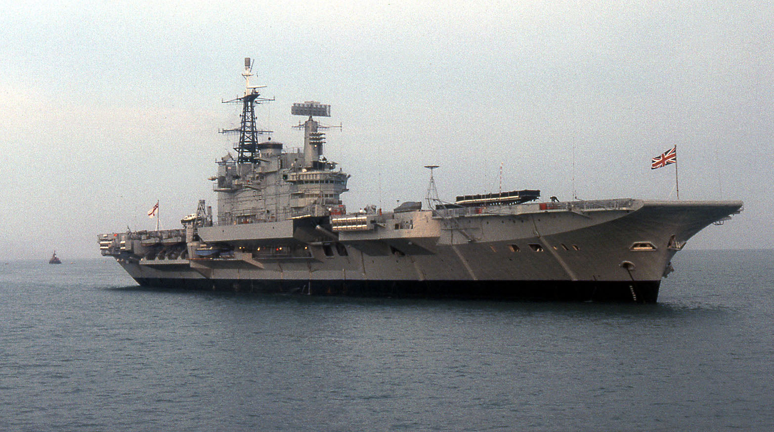 HMS Hermes (R12) - At Anchor - Royal Navy Centaur Class Aircraft ...