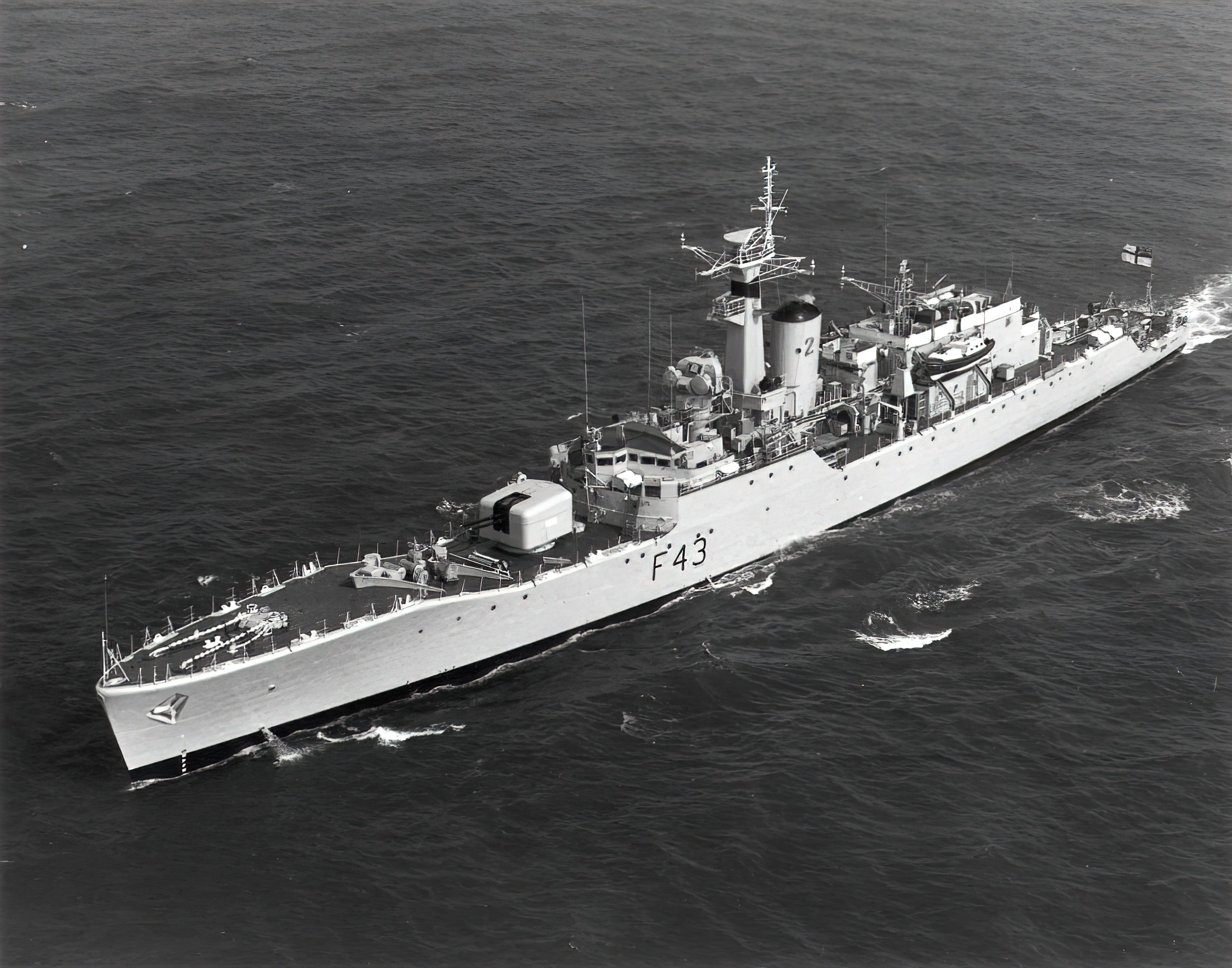 HMS Torquay (F43) Photo Print - From the Air - Royal Navy Whitby Class ...