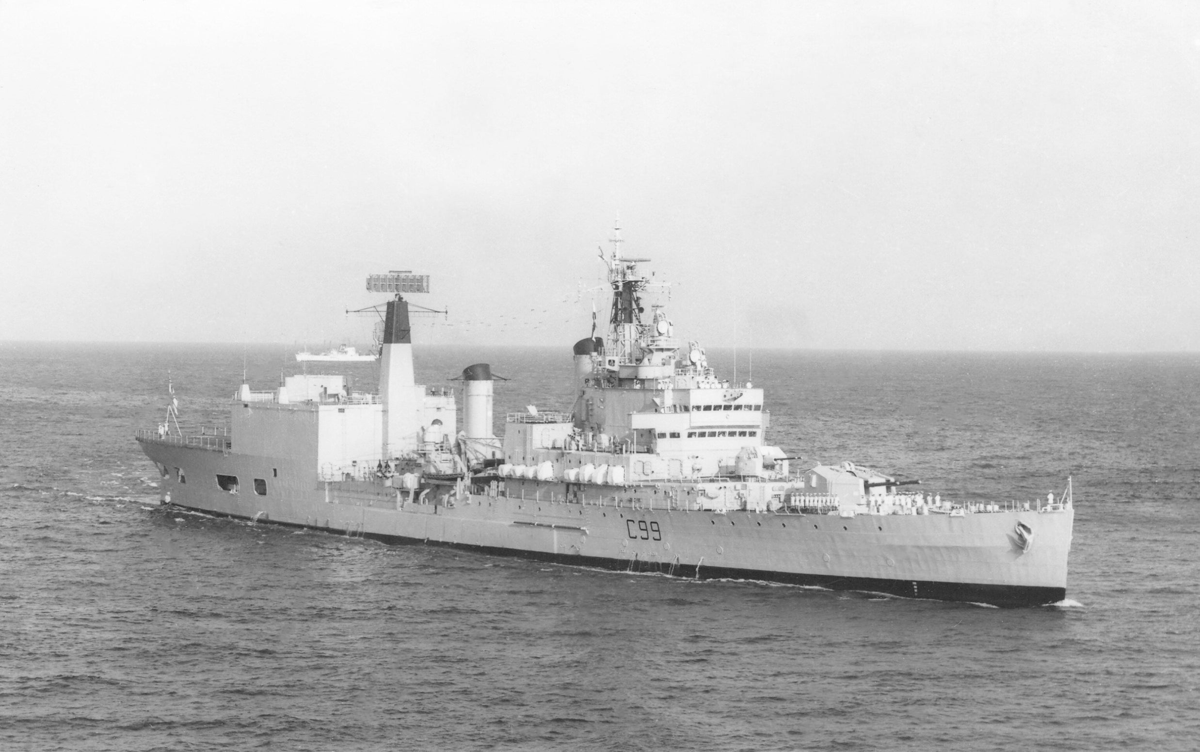 HMS Blake (C99) Royal Navy Tiger Class Light Cruiser Starboard View Ph ...