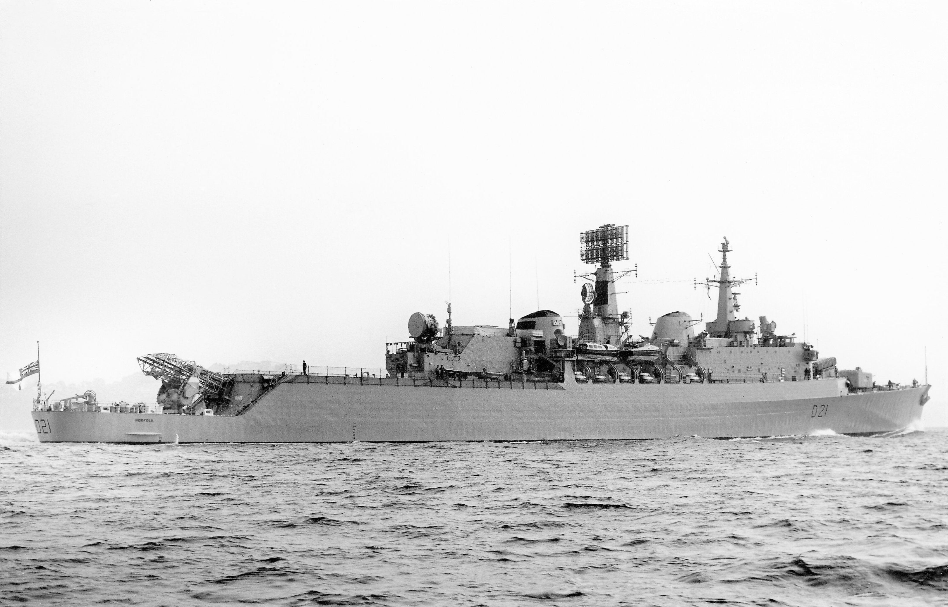 HMS Norfolk (D21) Photo Print - Starboard Beam View - Royal Navy Count ...