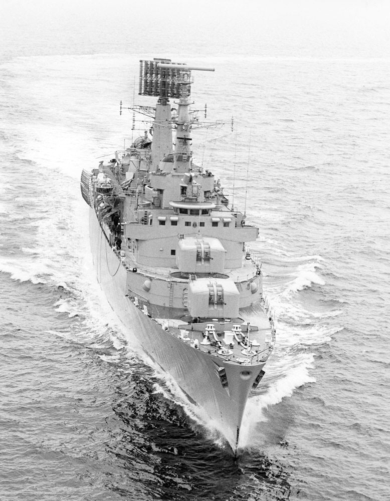 HMS Norfolk (D21) - High Bow View - Royal Navy County Class Destroyer ...