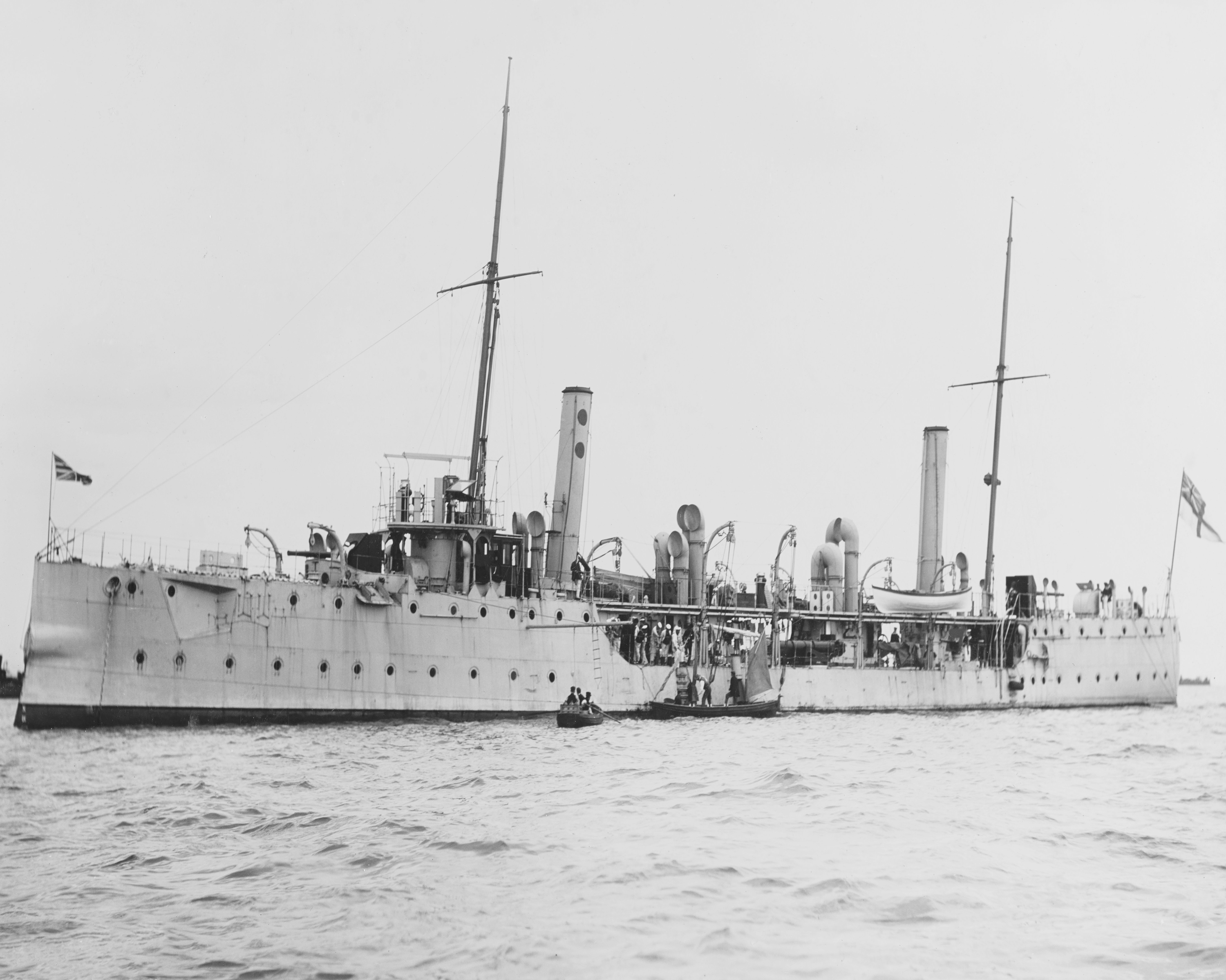 HMS Harrier (1894) - At Anchor - Royal Navy Dryad Class Gunship Photo ...