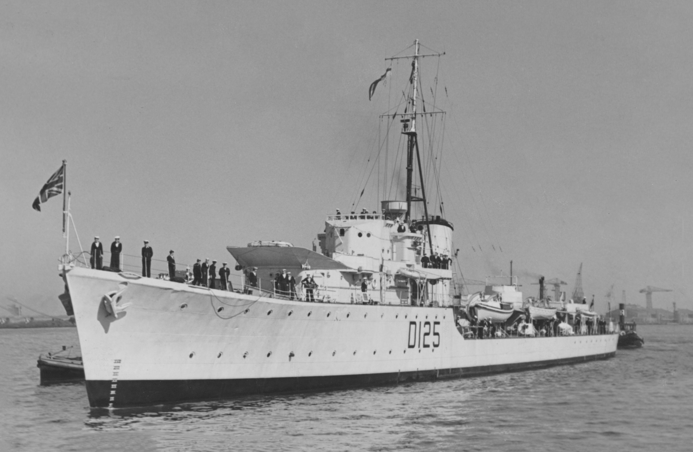 HMS Nepal (D125) - At Anchor - Royal Navy N Class Destroyer Photo Print ...