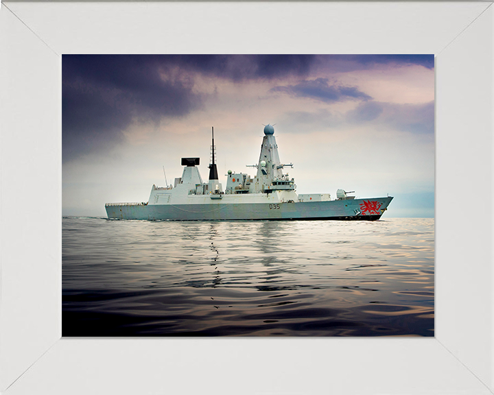 HMS Dragon (D35) - Low Starboard Beam View - Royal Navy Type 45 ...