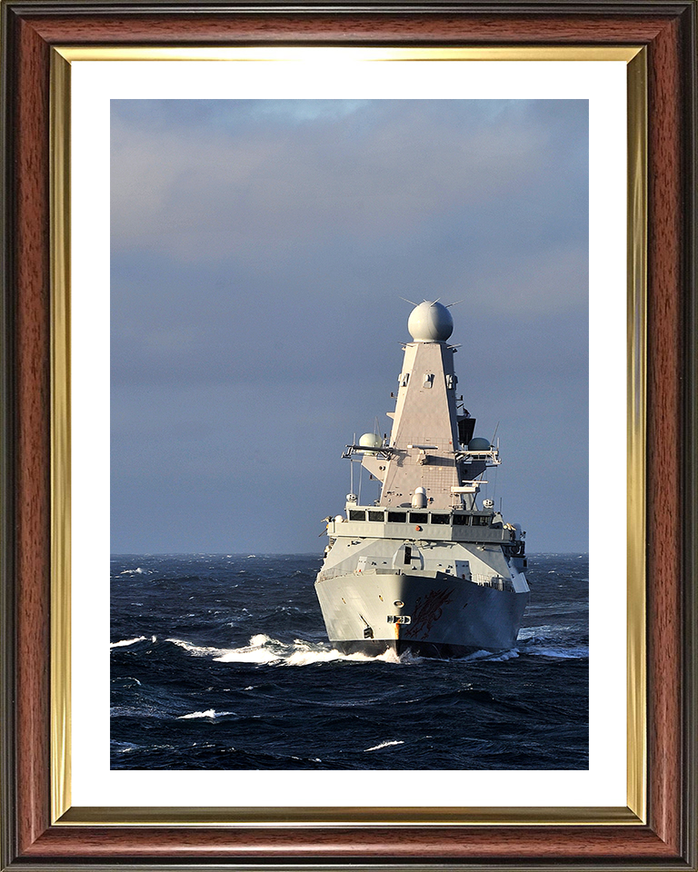 HMS Dragon (D35) - Bow View Portrait - Royal Navy Type 45 Destroyer ...