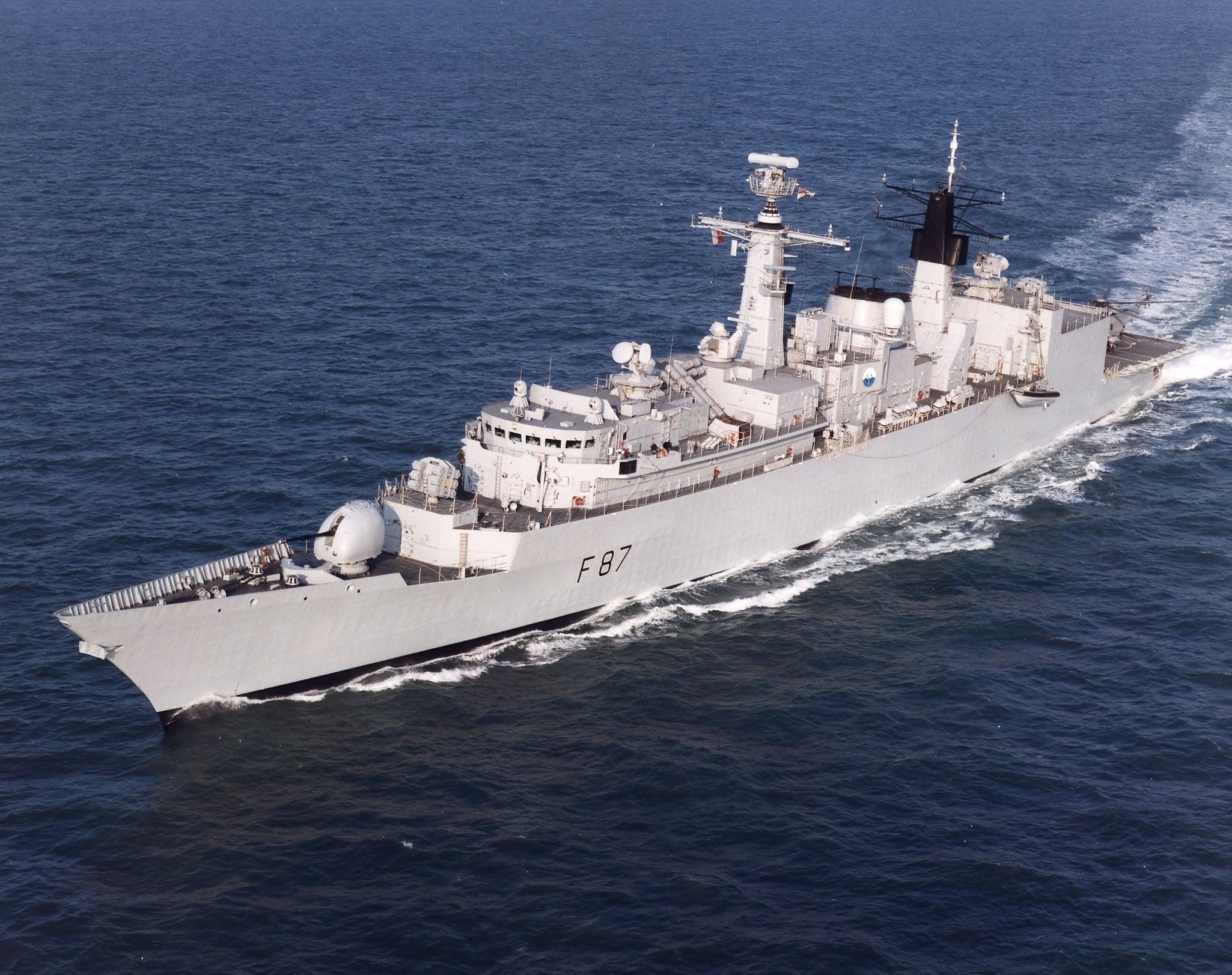 HMS Chatham (F87) Royal Navy Type 22 Frigate High Port Side View Photo ...