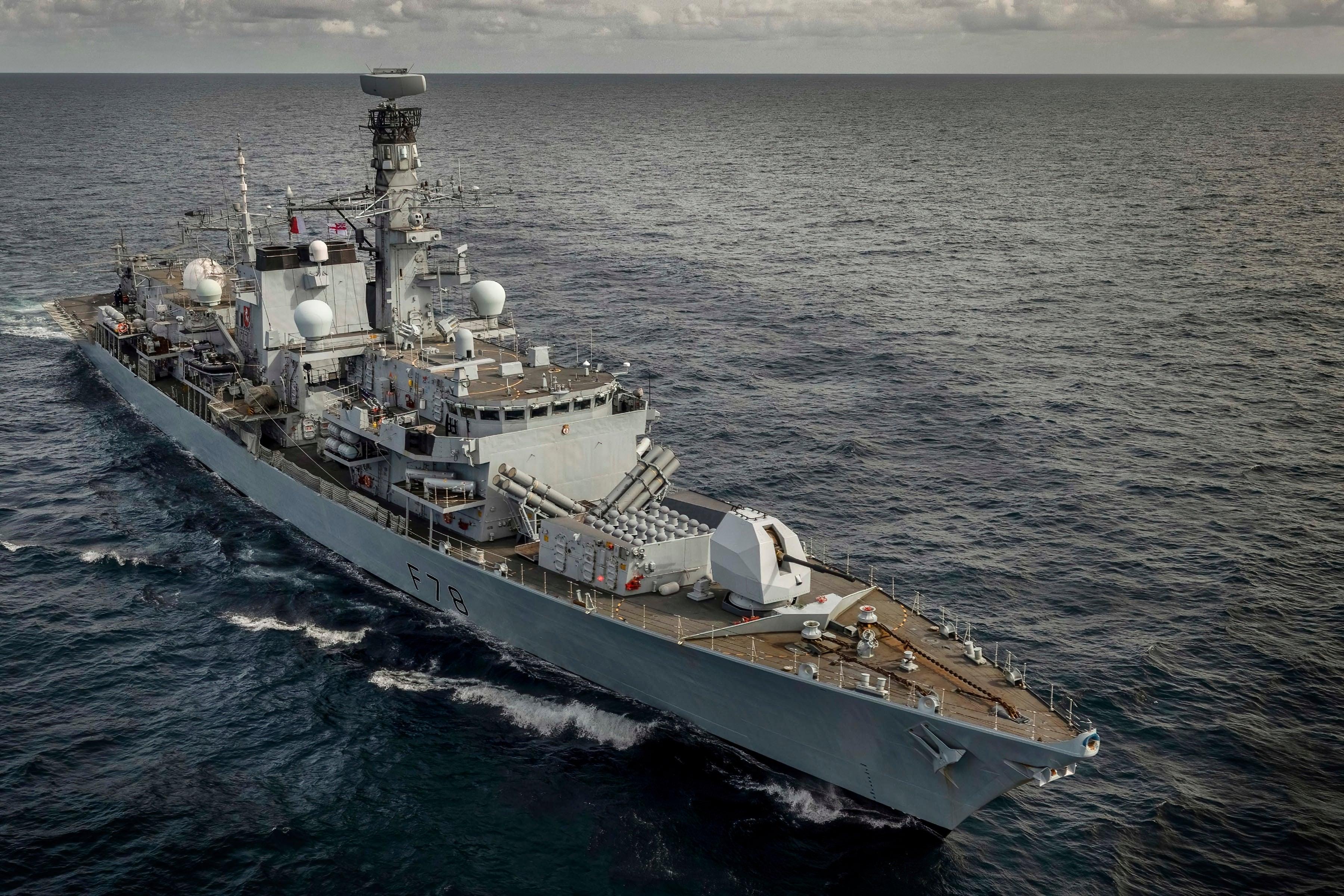 HMS Kent (F78) - Starboard Bow View - Royal Navy Type 23 Frigate Photo ...