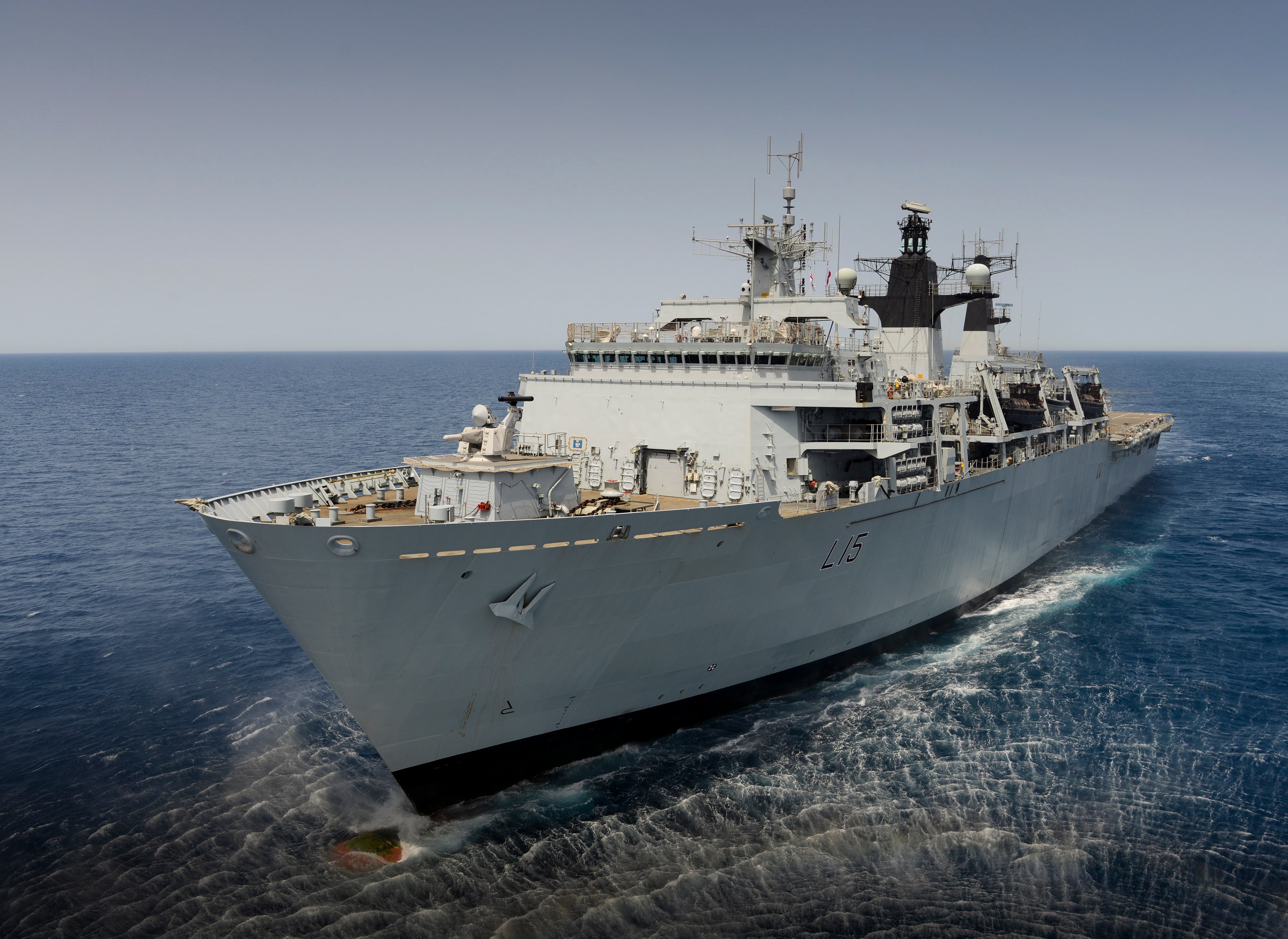 HMS Bulwark (L15) - From A Helicopter - Royal Navy Albion Class ...